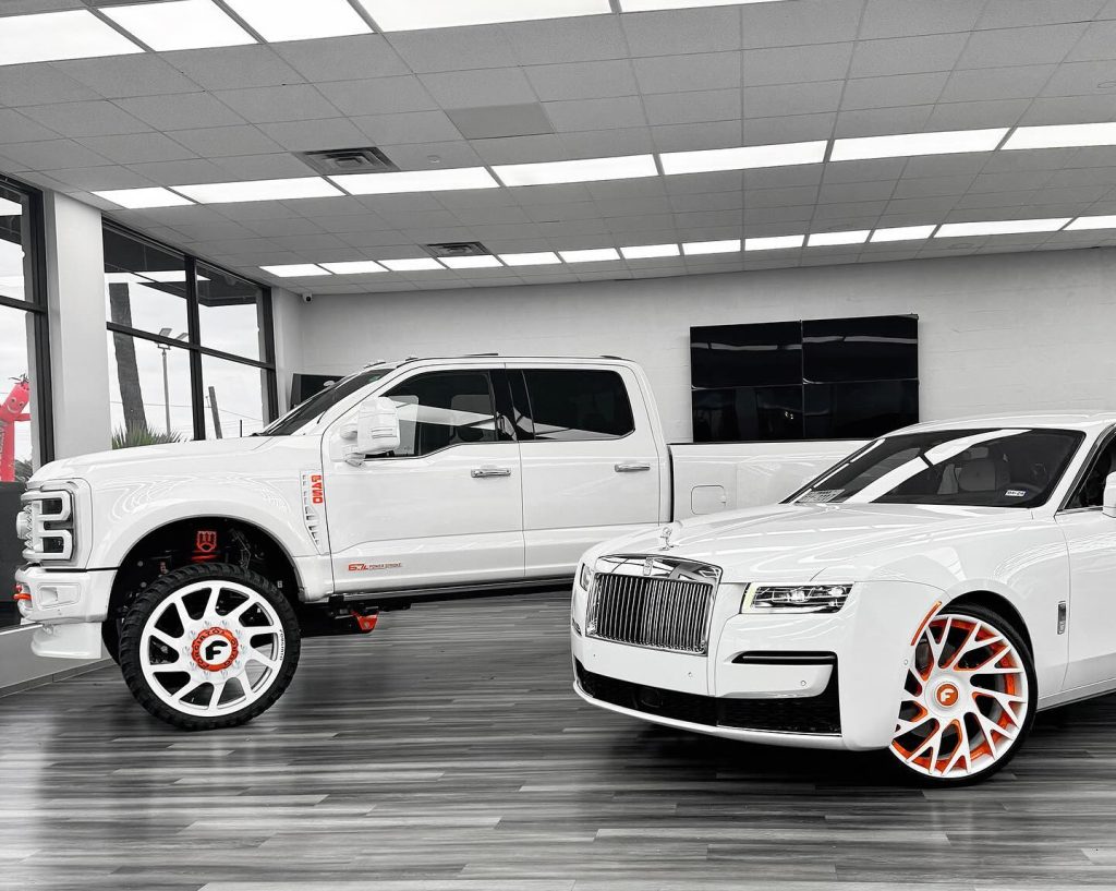 Custom Cars Collide: Rolls-Royce Ghost and Ford F-450 by Forgiato - DAX ...